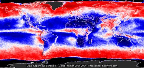 Monthly Average Cloud Cover Maps | TheSkyLive