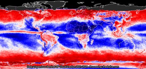 Monthly Average Cloud Cover Maps | TheSkyLive