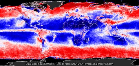Earth Nasa Cloud Cover Map