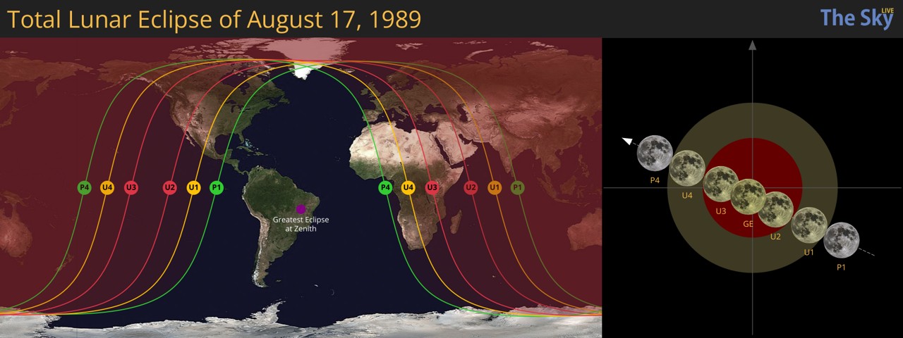 Total Lunar Eclipse of August 17, 1989 from United States (Washington ...