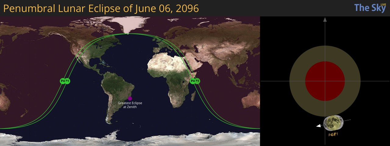 Penumbral Lunar Eclipse of June 6, 2096 from Mexico (Mexico City ...