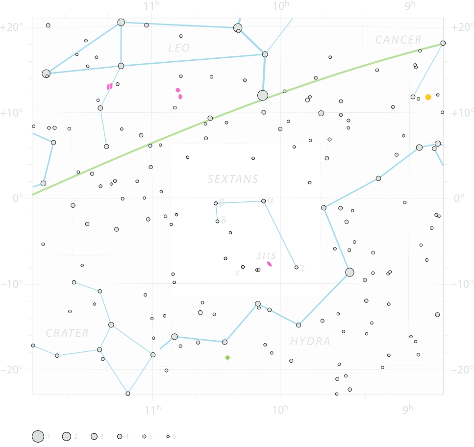 Sextans, the Sextant Constellation | TheSkyLive